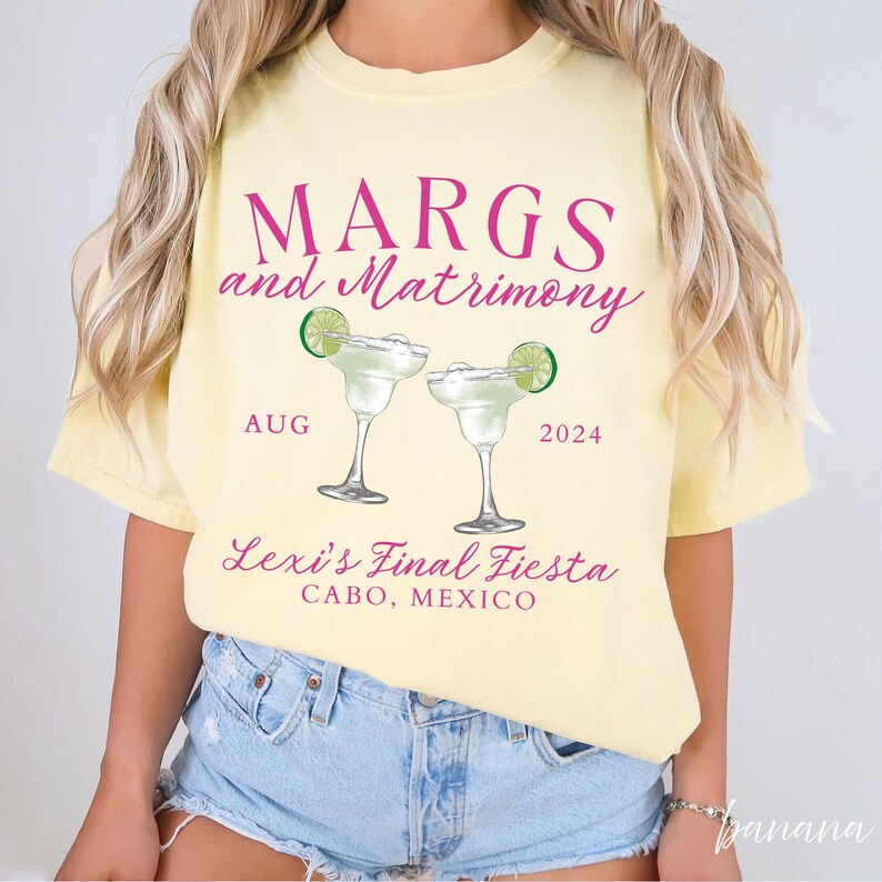 Margs and Matrimony Bachelorette Party Comfort Colors Shirt, Custom ...