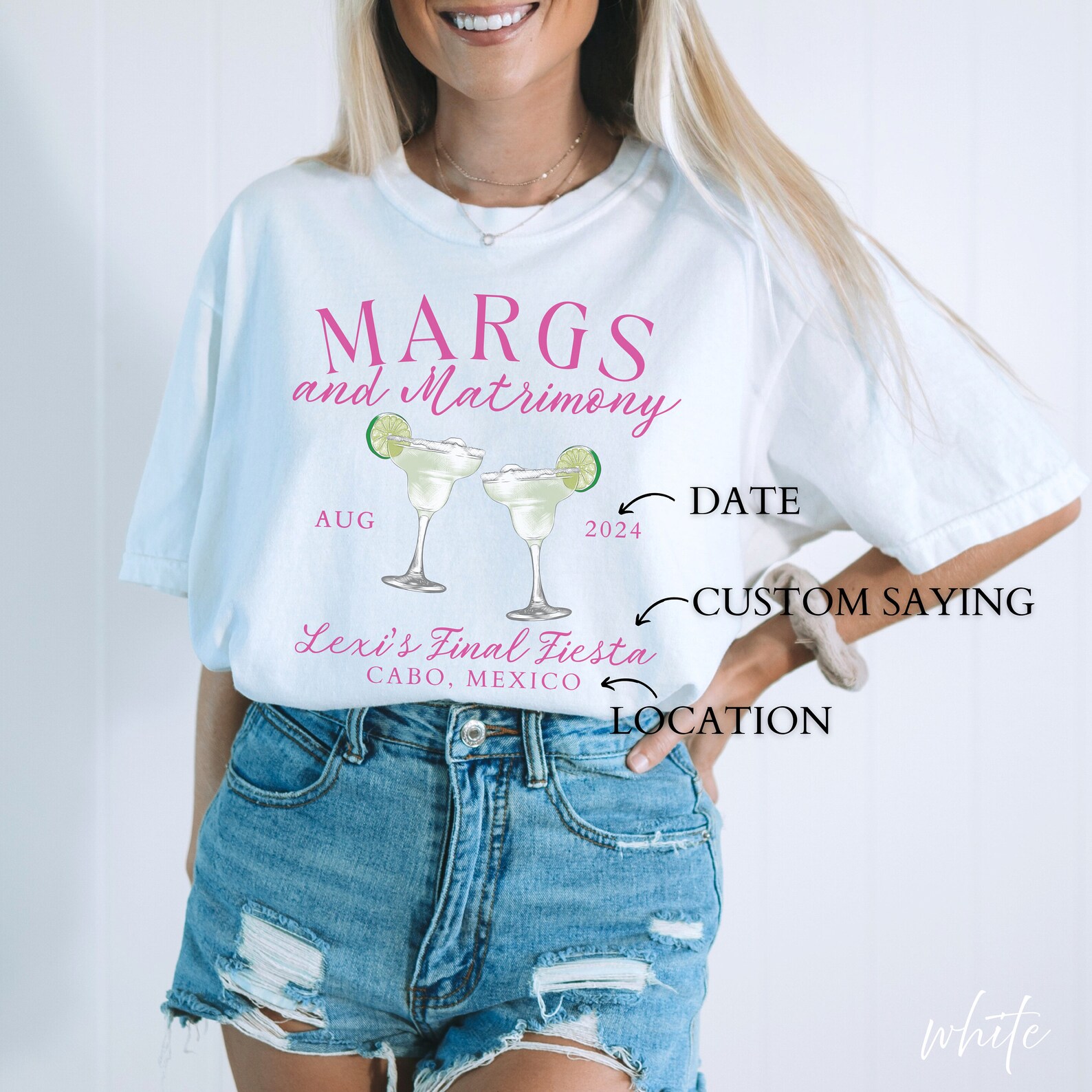 Margs and Matrimony Bachelorette Party Comfort Colors Shirt, Custom ...