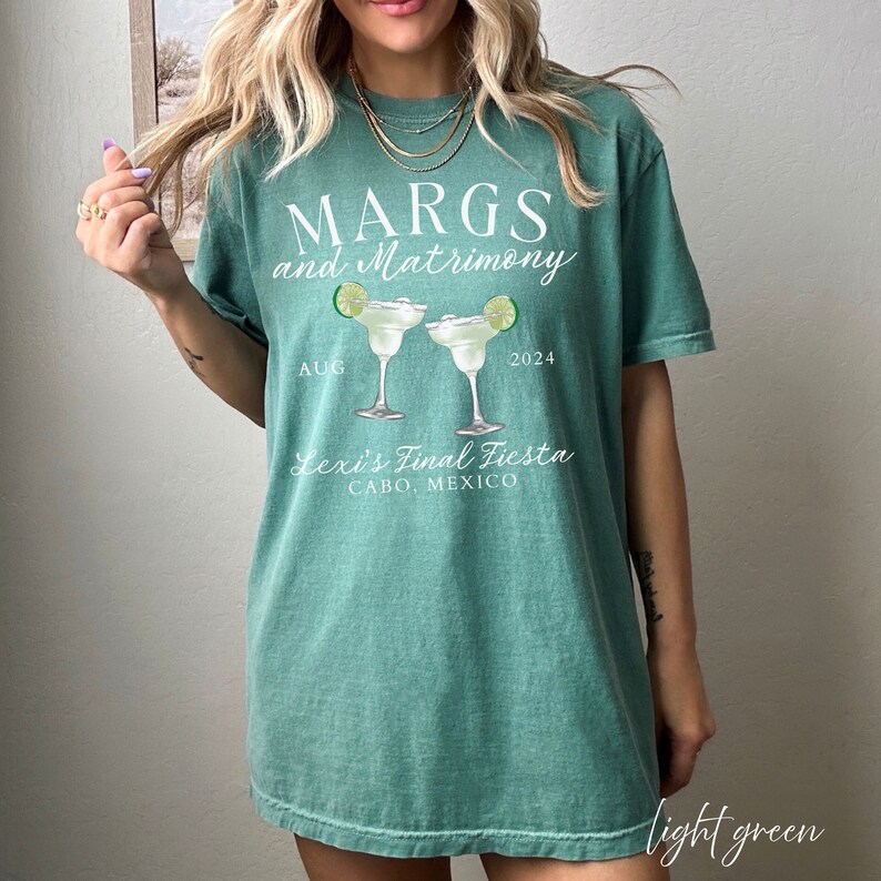 Margs and Matrimony Bachelorette Party Comfort Colors Shirt, Custom ...