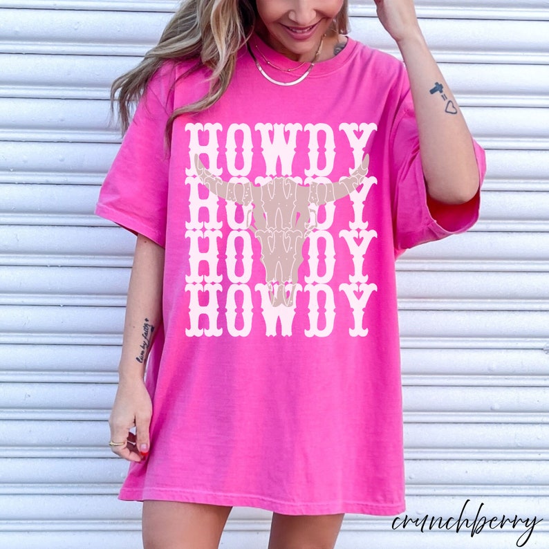 Howdy Shirt Comfort Colors Shirt Oversized Cowgirl Graphic T - Etsy