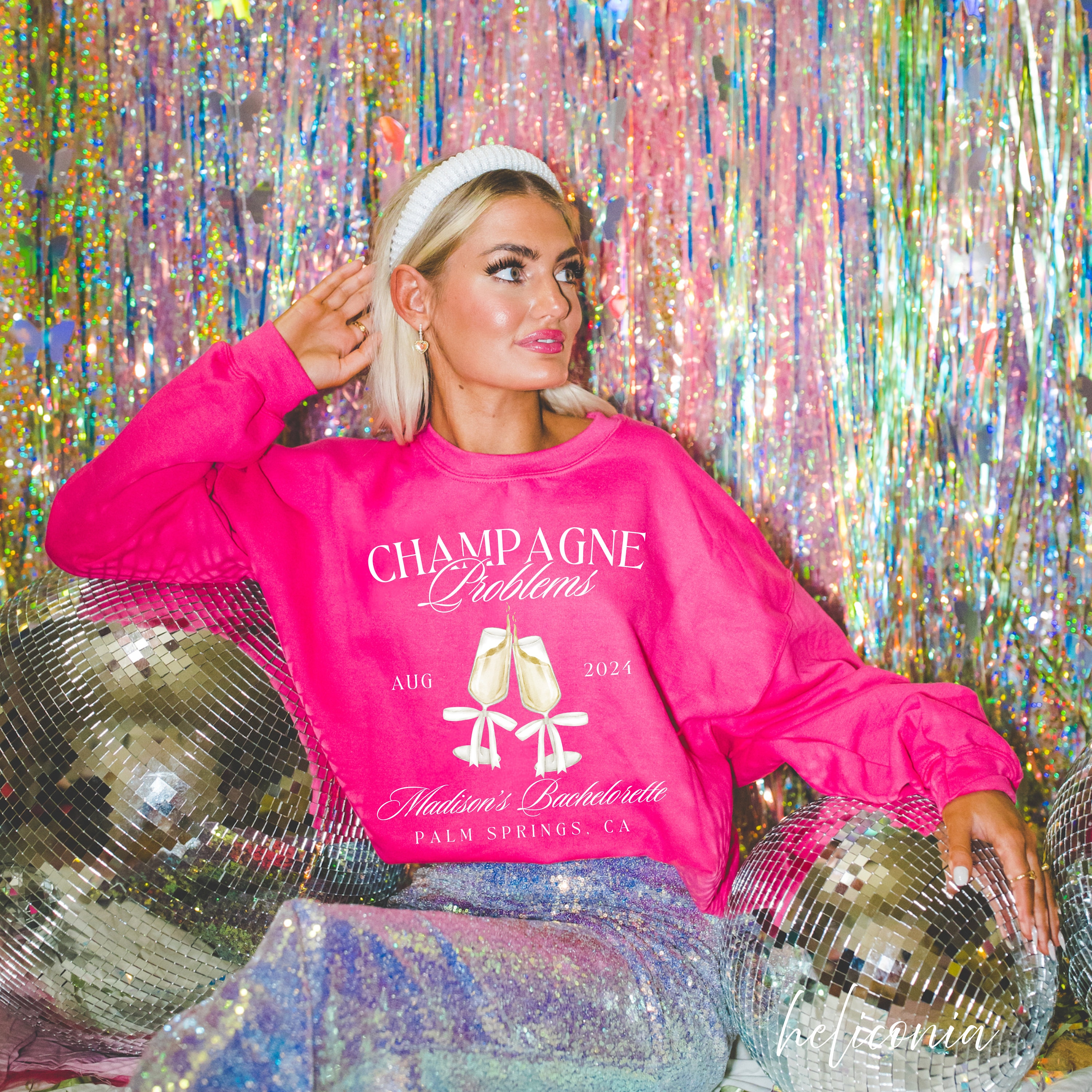 Champagne Problems Bachelorette Sweatshirt, Custom Bach Crewneck ...