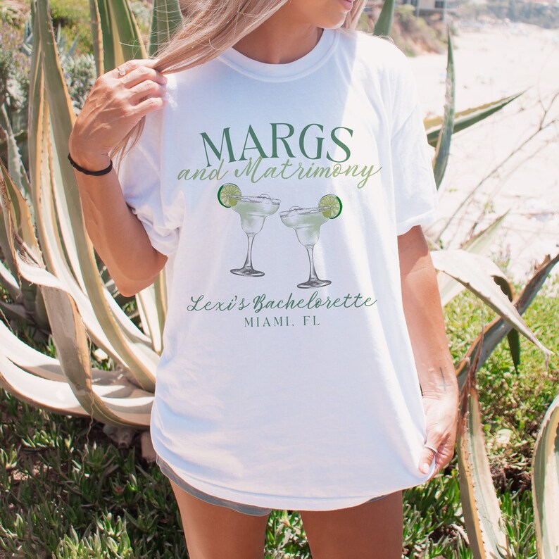 Margs and Matrimony Bachelorette Party Comfort Colors Shirt, Custom ...