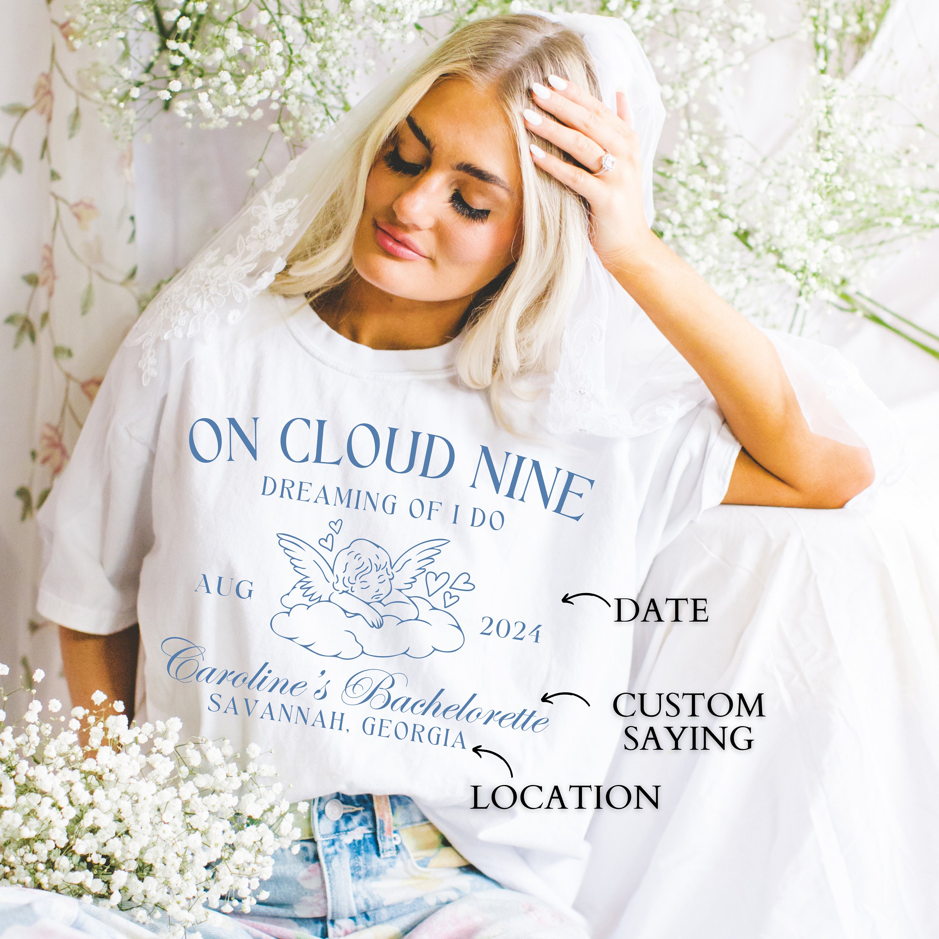 Cloud Nine Bachelorette Comfort Colors Shirt, Dreaming of I Do Bachelorette, Bridal Party Shirts ...