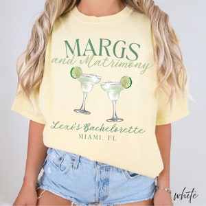 Margs and Matrimony Bachelorette Party Comfort Colors Shirt, Custom ...
