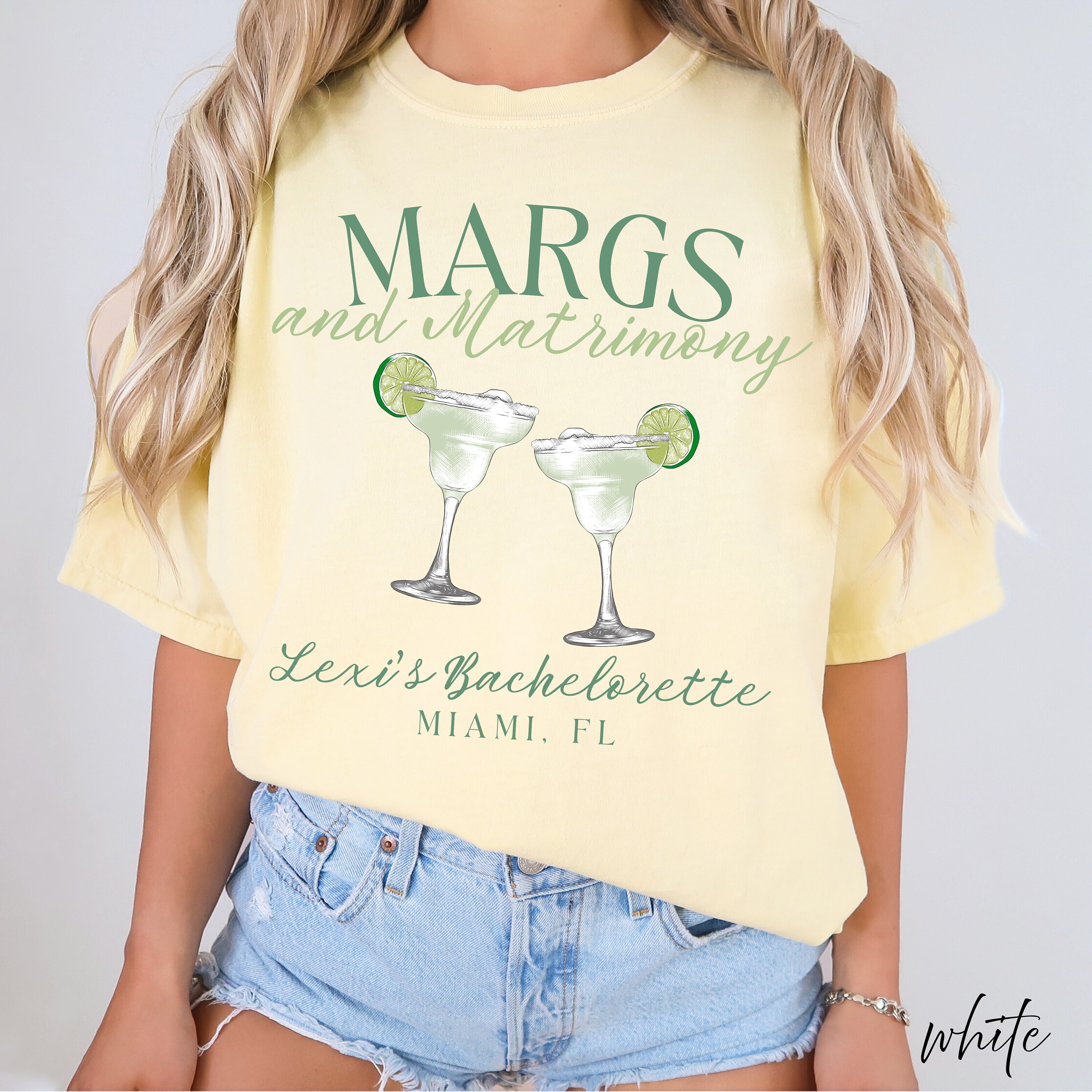 Margs and Matrimony Bachelorette Party Comfort Colors Shirt, Custom ...