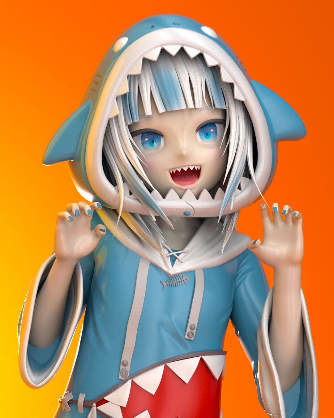 Gawr Gura Stl Sexy Anime Stl Figure Stl 3d Digital Printing Etsy Canada