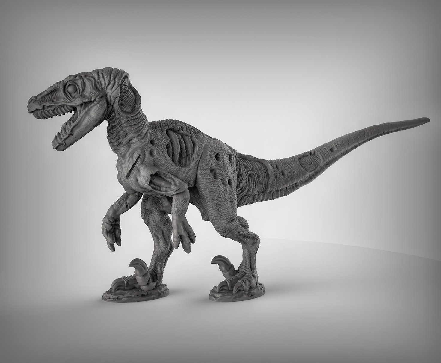 Zombie Raptor Figure Stl Dinosaur 3d Figure 3d Print File - Etsy