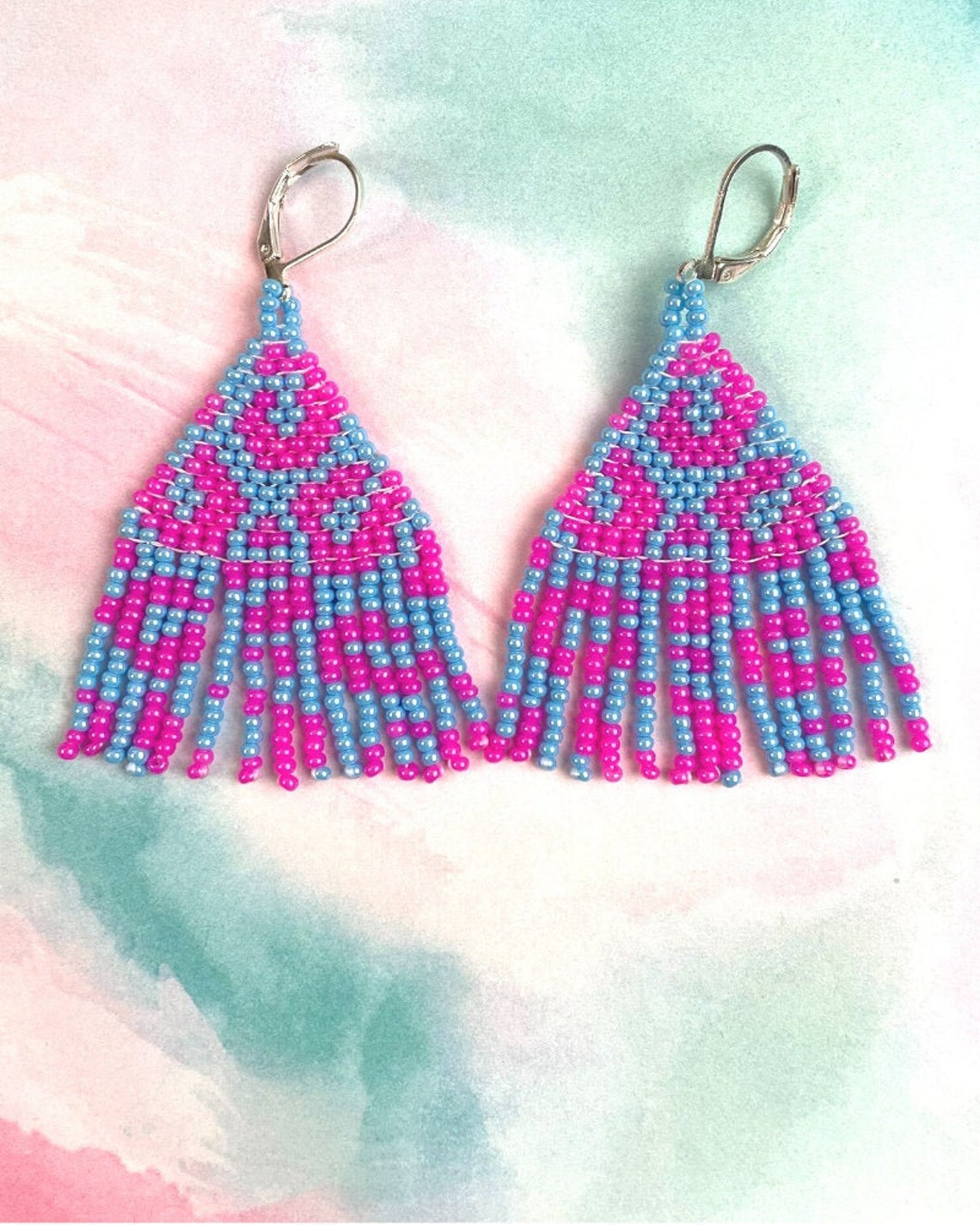 Cheetah Beaded Earrings, Leopard Beaded Earrings, Cheetah Statement ...