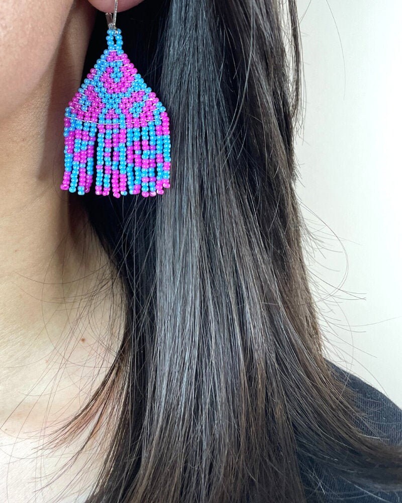Cheetah Beaded Earrings, Leopard Beaded Earrings, Cheetah Statement ...