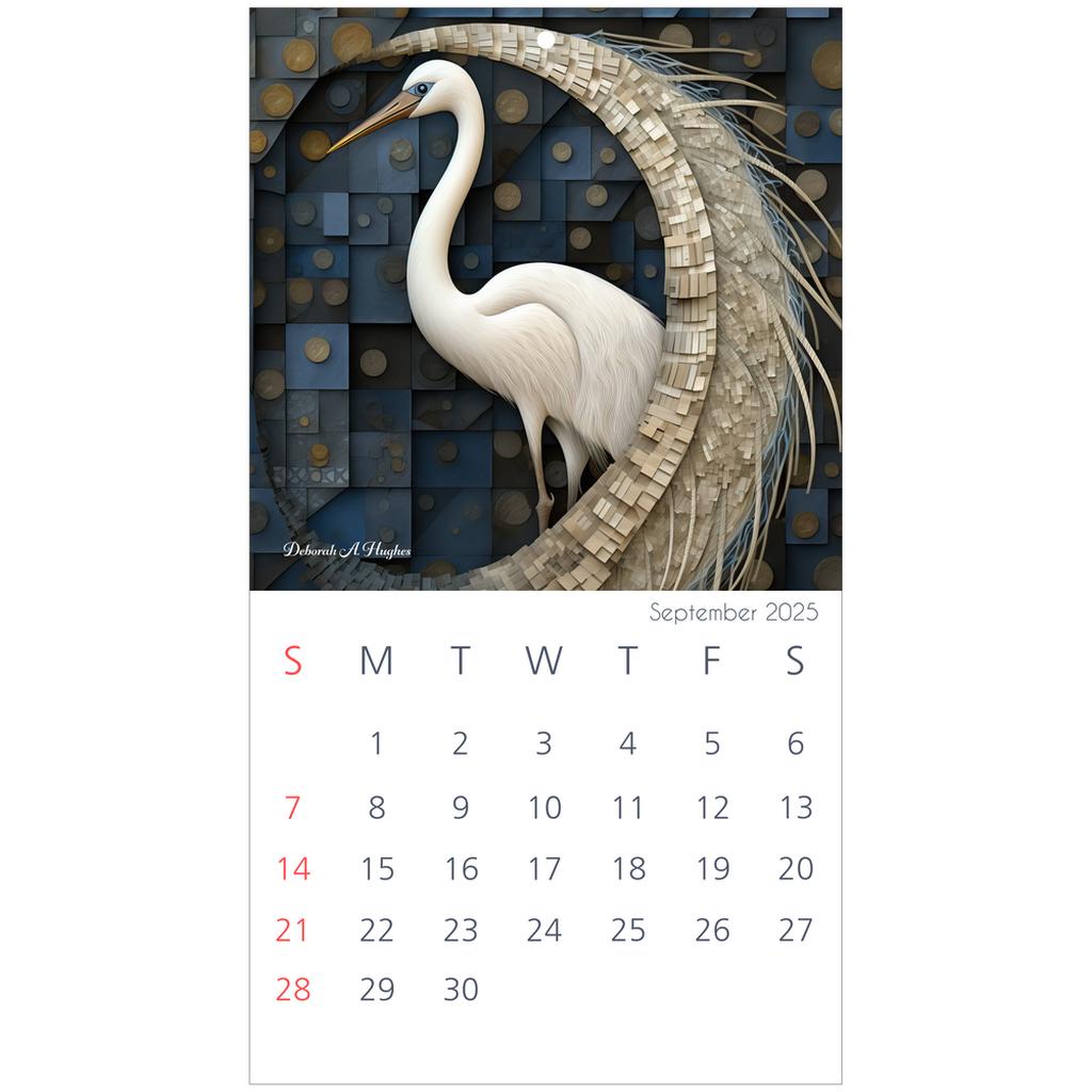 2025 Wall Calendars, 13-month Calendar, Great White Egret, Fractal ...