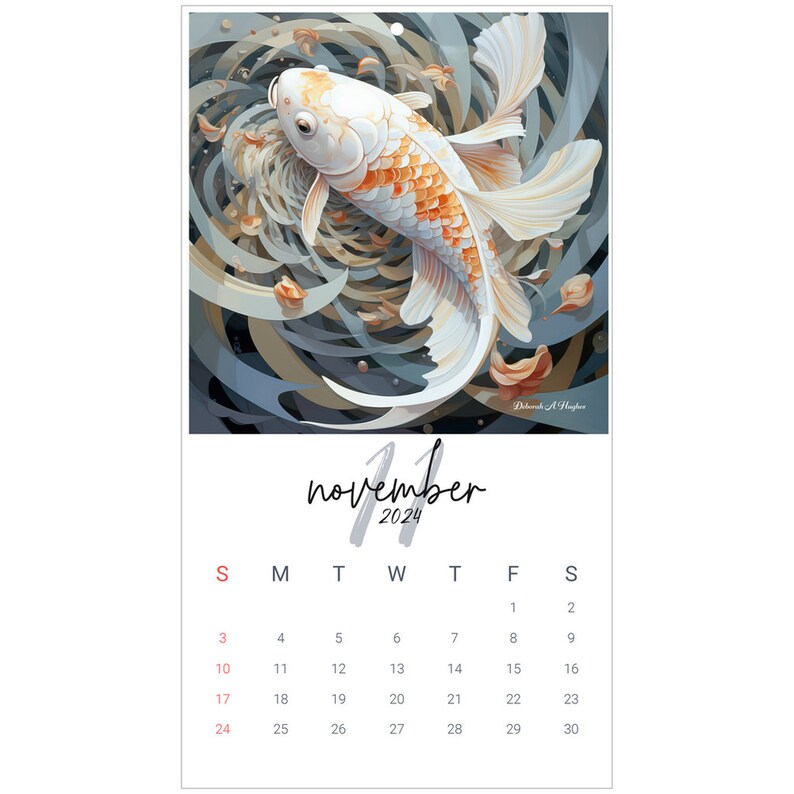 2024 Wall Calendar Fractal Surrealism Koi Fish - Etsy