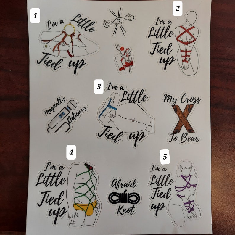 I'm a Little Tied Up, 3-inch Stickers, Sticker Sheets, Masc, Fem, Non ...