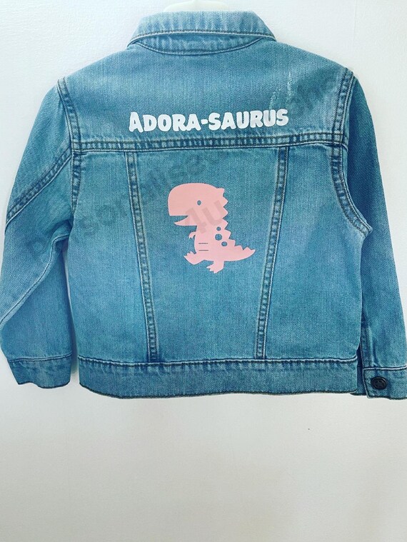 Personalised Dinosaur Denim Jacket Coat Fashion Custom | Etsy