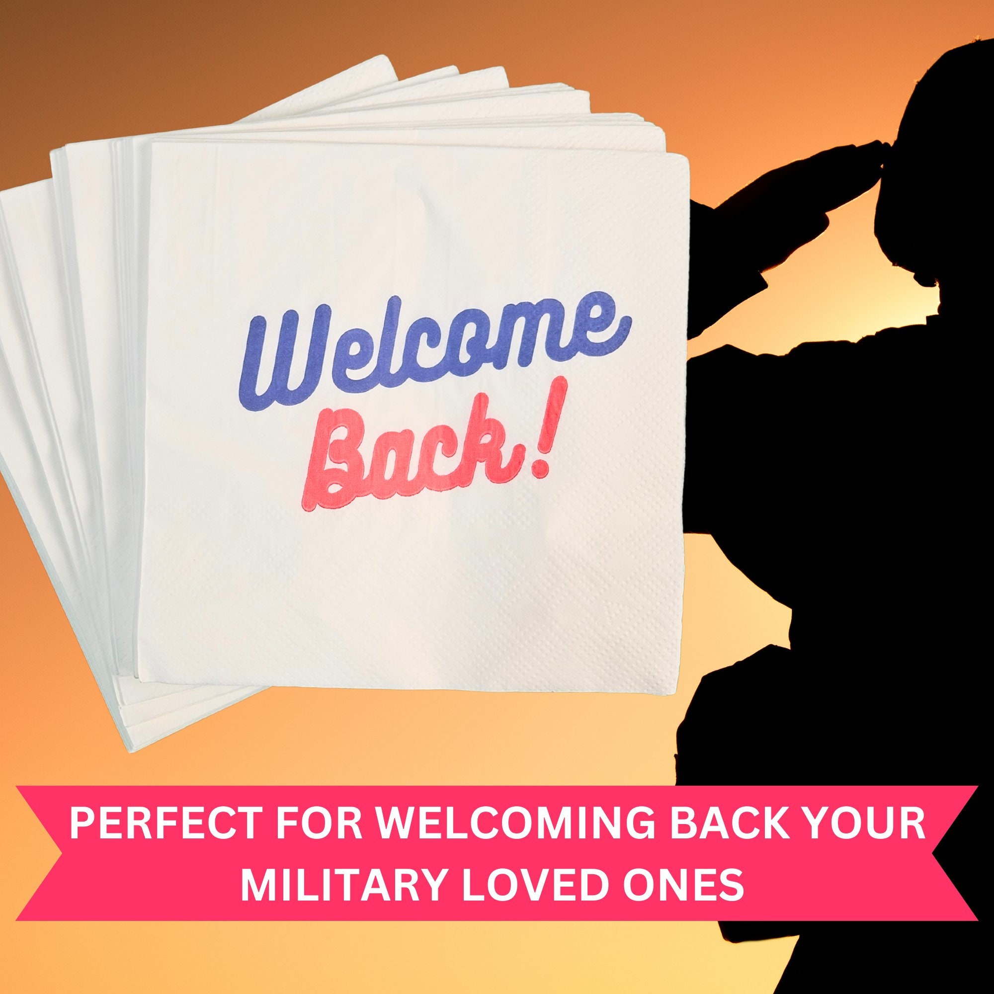 Welcome Back Cocktail Napkins - 50 Pack - Military, Office, Homecoming ...