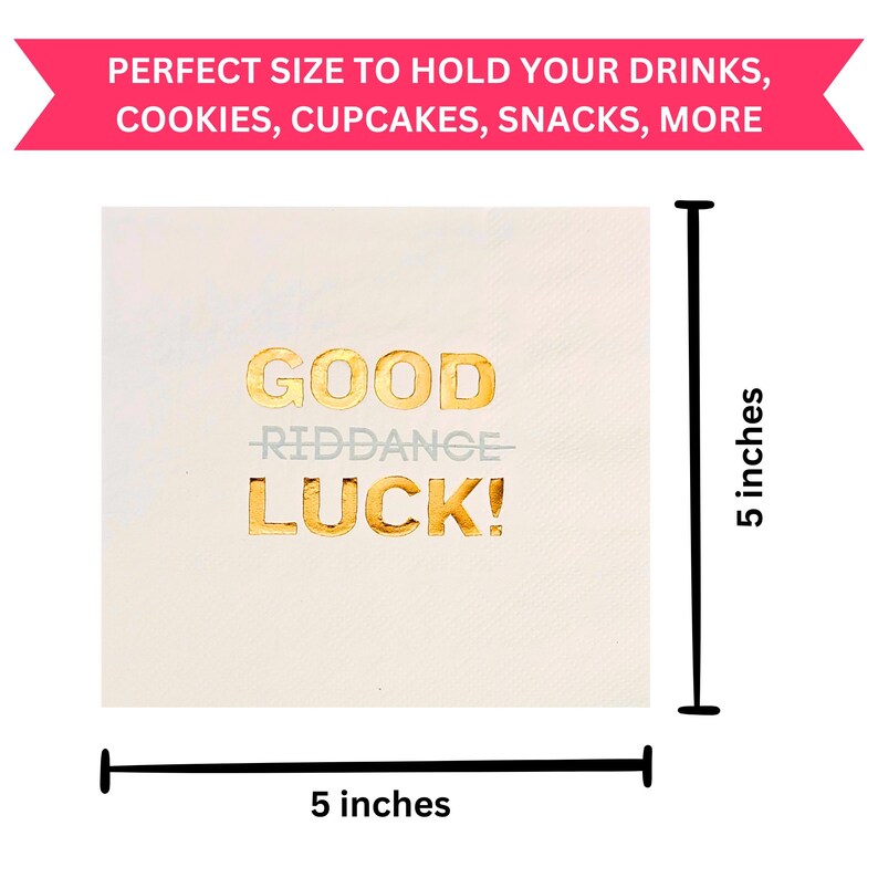 Funny Good Luck Cocktail Napkins - 50 Pack - Farewell, Going Away ...