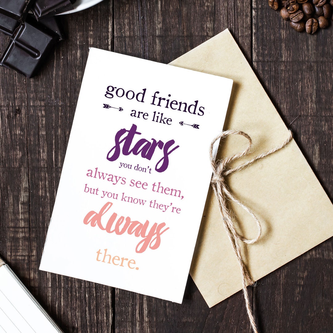 Funny Friendship Greeting Card - Good Friends Are Like Stars ...