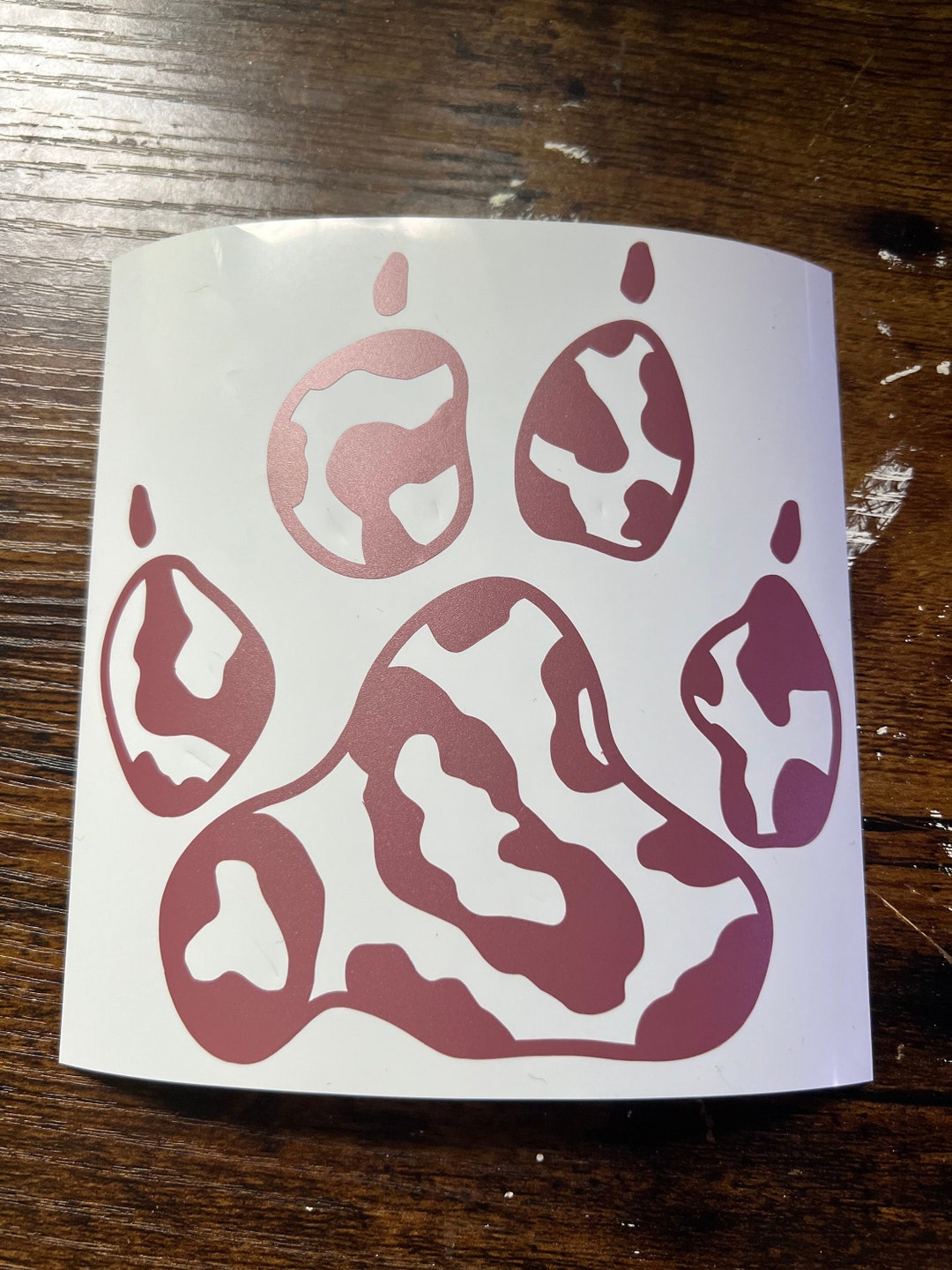 Rose Gold Paw Print Decal - Etsy