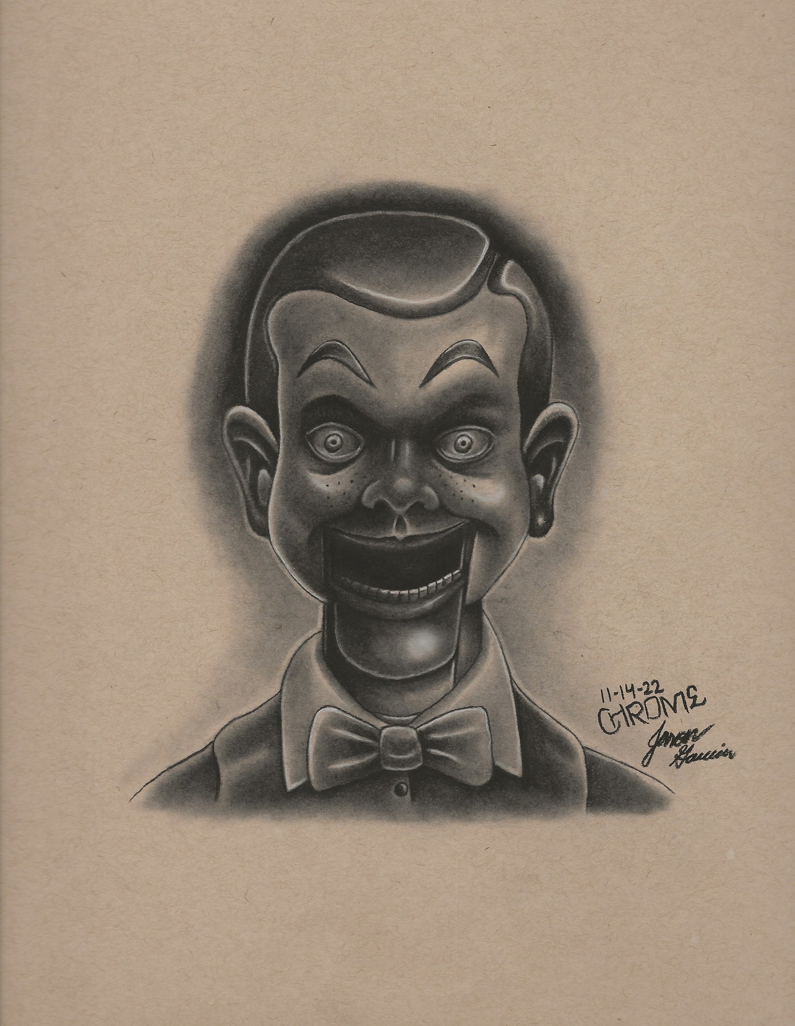 Goosebumps Slappy Night of the Living Dummy Charcoal Drawing - Etsy