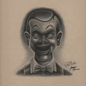Goosebumps Slappy Night of the Living Dummy Charcoal Drawing - Etsy
