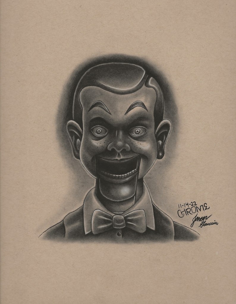 Goosebumps Slappy Night of the Living Dummy Charcoal Drawing - Etsy