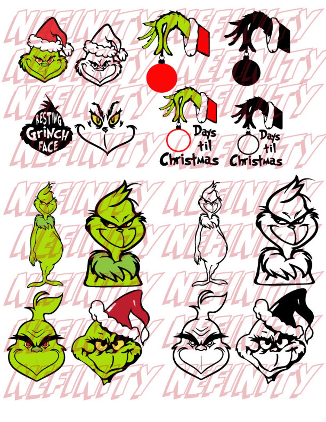 Grinch SVG BUNDLE ,grinch Clip Art,grinch Cut File,grinch Vector ...