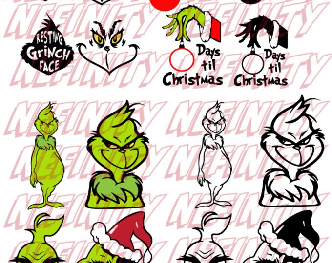 Grinch SVG BUNDLE ,grinch Clip Art,grinch Cut File,grinch Vector ...
