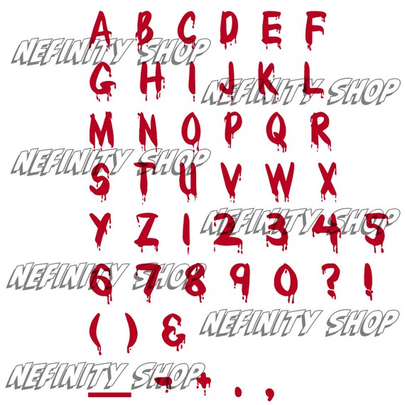 Halloween Bloody Svg Font Bloody Alphabet Cricut Font - Etsy