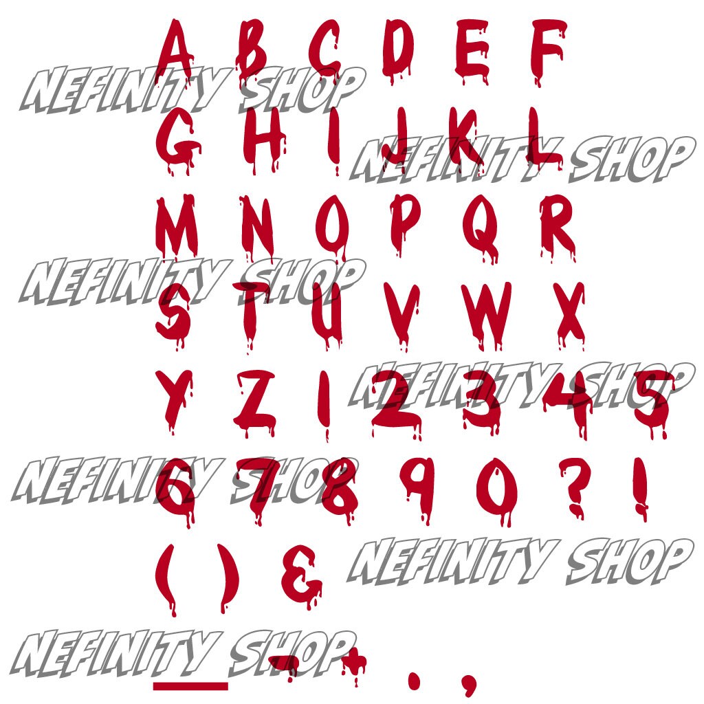 Halloween Bloody Svg Font , Bloody Alphabet , Cricut Font , Clip Art ...