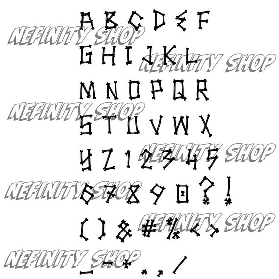 Halloween Bone Svg Font | Etsy