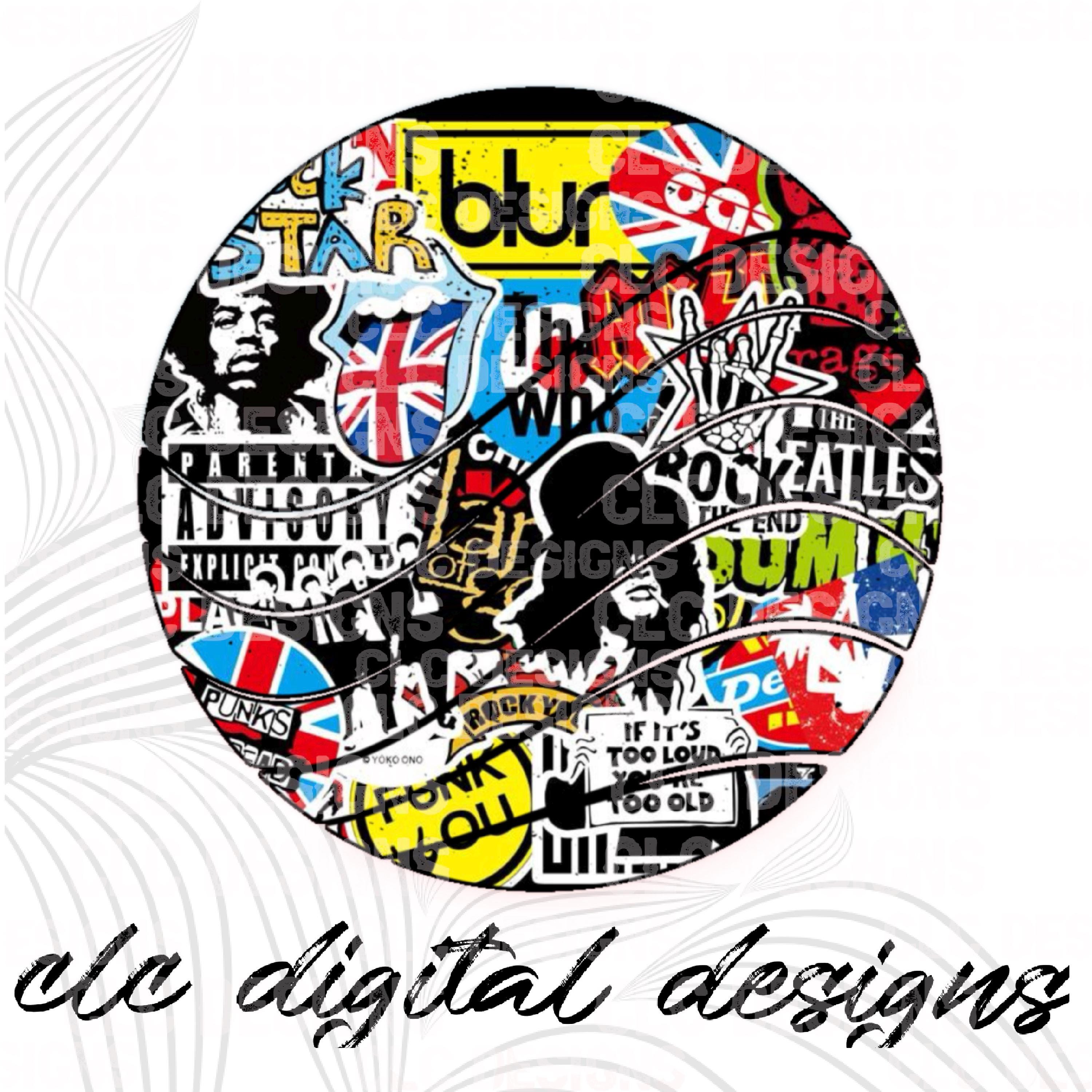 Rock Band Logo Collage, Retro Music Art (digital Download) - Etsy