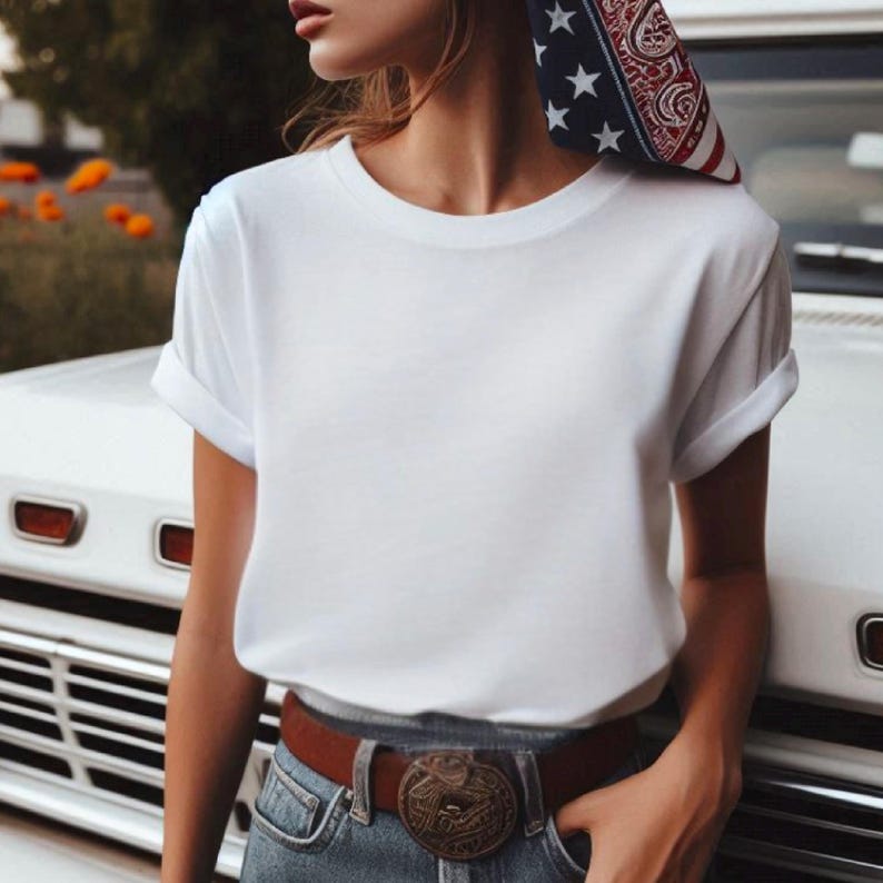 White T-shirt Mockup, Real Model, Bella Canvas 3001 (digital Download ...