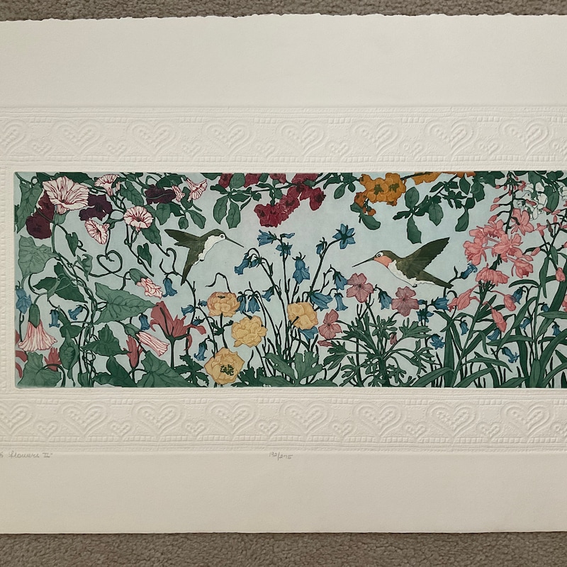 Hand Colored Etching - Etsy
