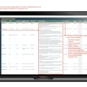 Insurance Policy Tracker [multi-year] | Google Sheets Only | Excel Not ...