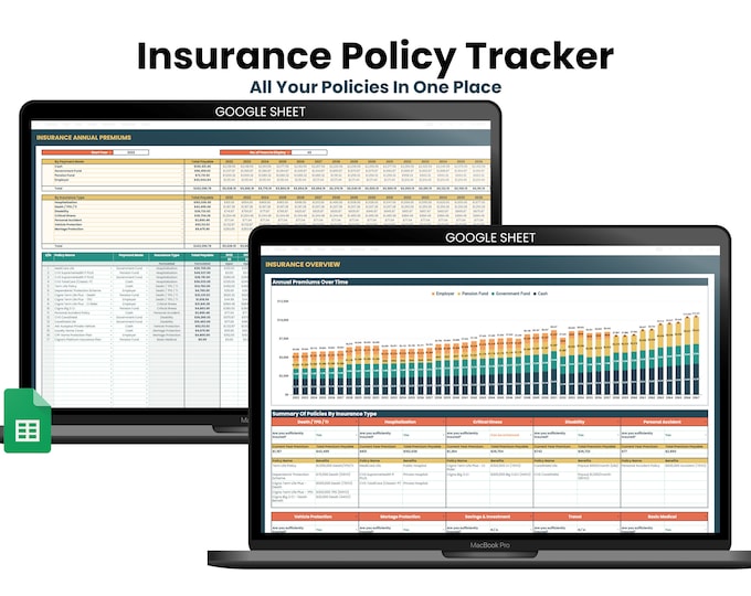 Insurance Policy and Coverage Tracker Excel and Google Sheet - Etsy Canada