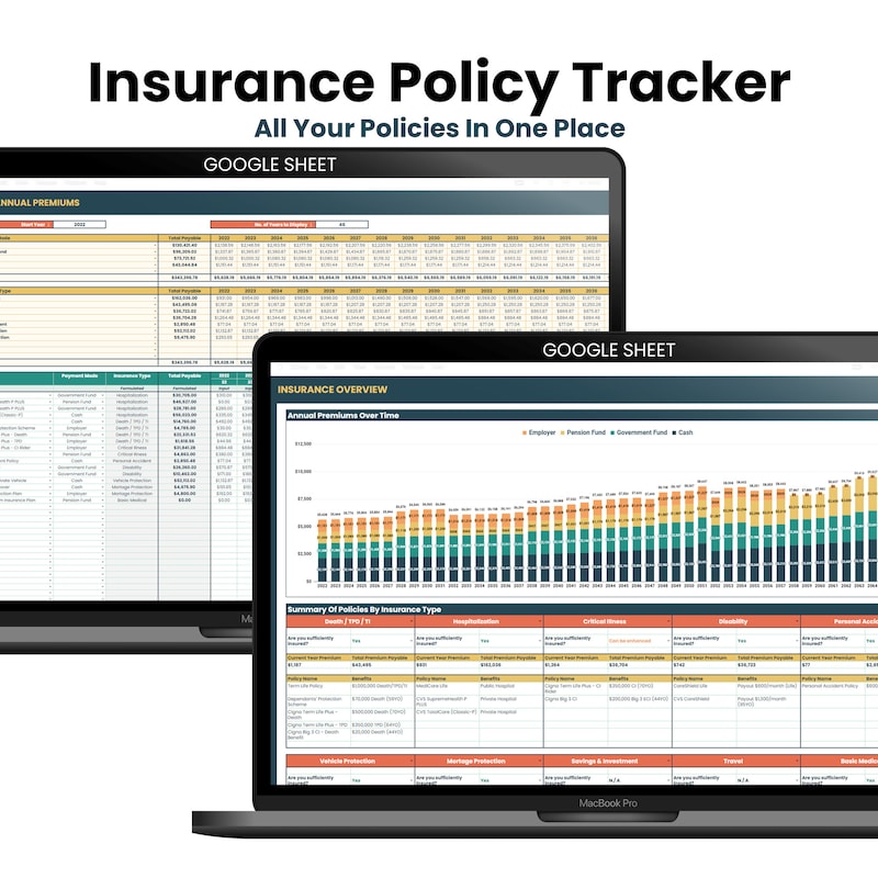 Insurance Excel Template - Etsy
