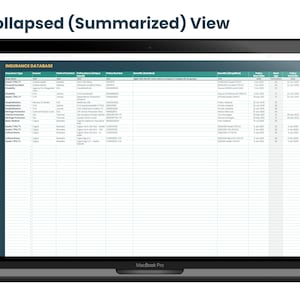 Insurance Policy Tracker [multi-year] | Google Sheets Only | Excel Not ...