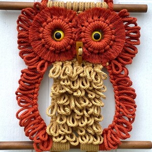New Macrame Owl Wall Hanging Home Decor 70s Style Fire Owl - Etsy