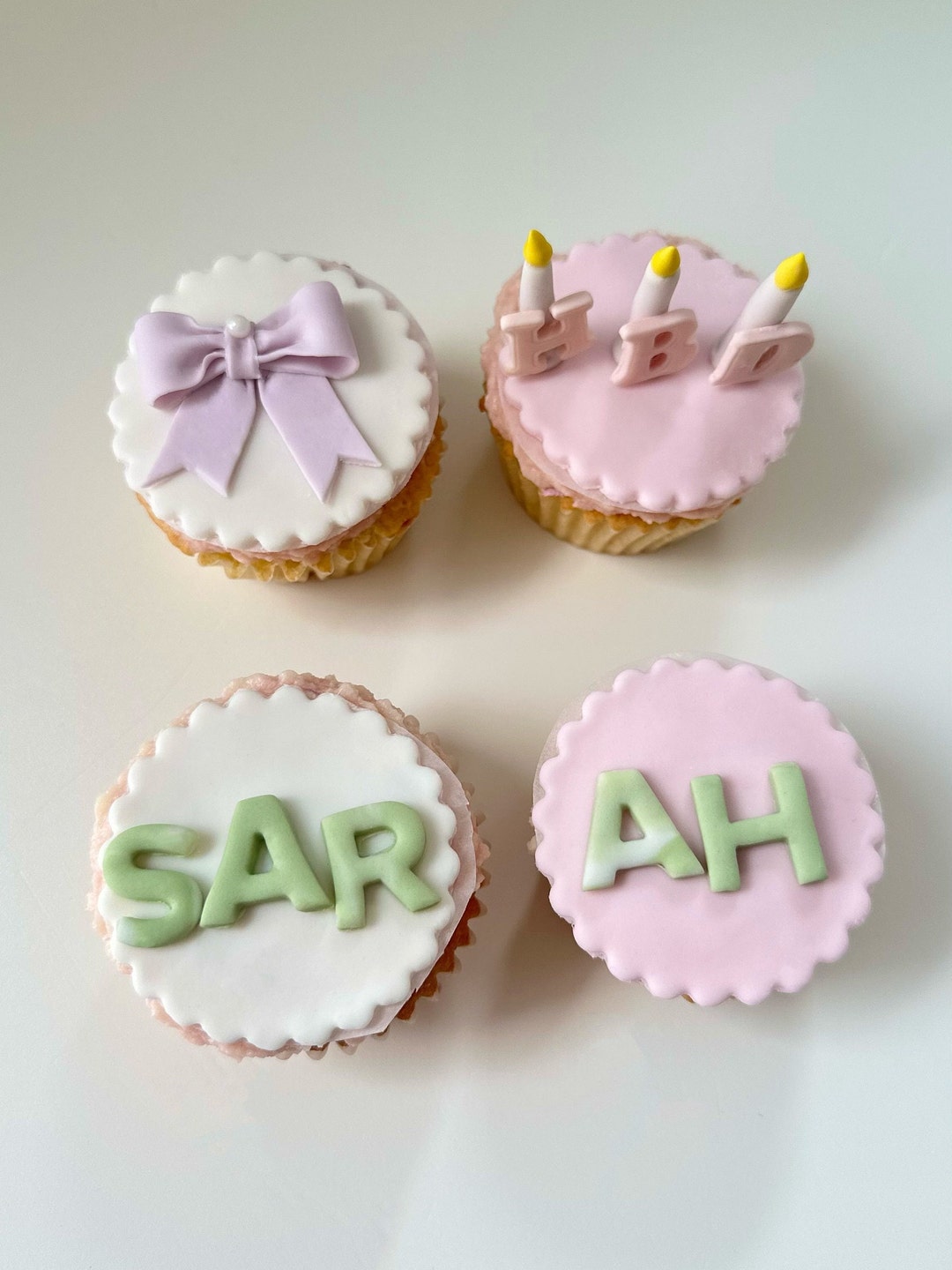 Birthday Cupcake Toppers, Edible Letters, Fondant Letters, Cupcake ...