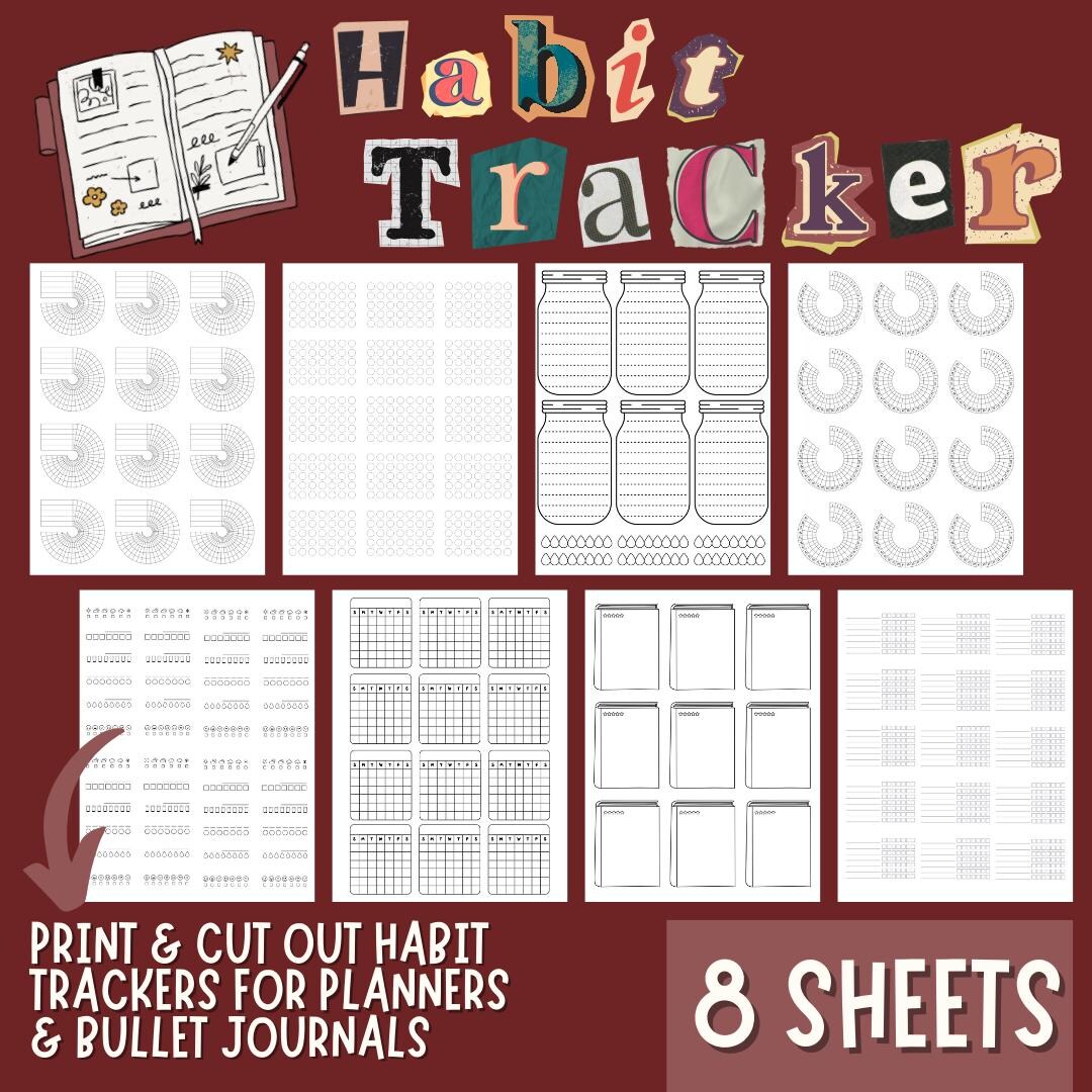 PRINTABLE Habit Tracker Bundle for Bullet Journal and Planners - Etsy