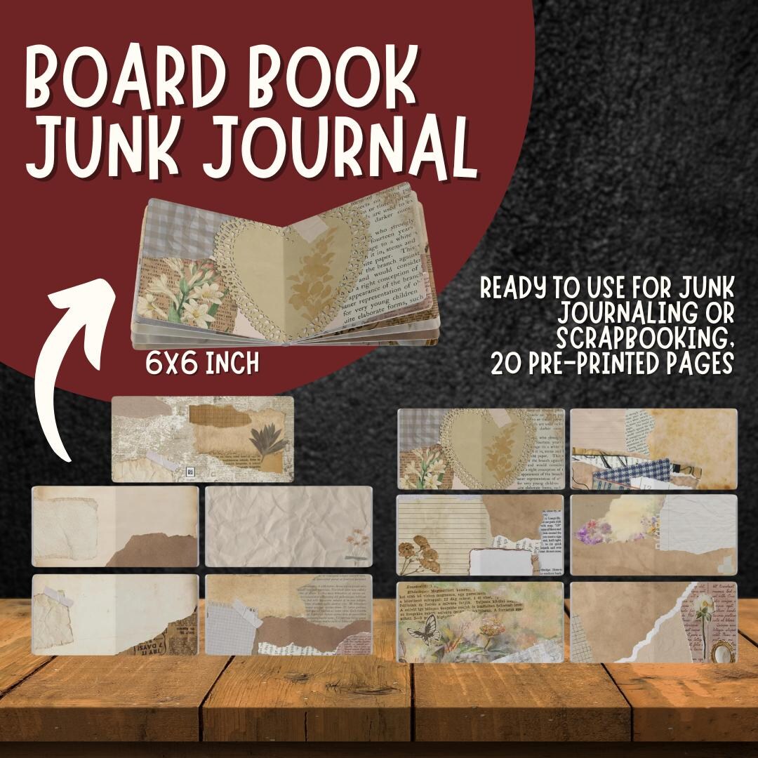 Cardboard Junk Journal Book - Etsy