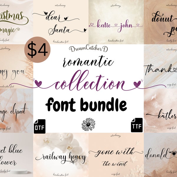 Fonts With Hearts at the End - Etsy