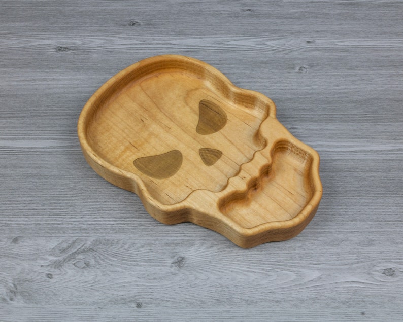 Carved Wooden Halloween Table Decor | Food-safe Laser Engraved Skull ...