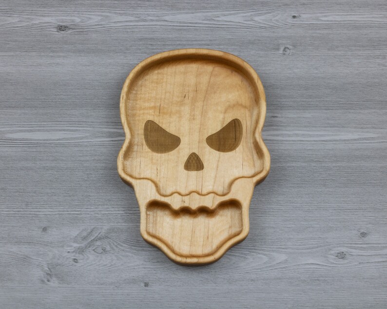 Carved Wooden Halloween Table Decor | Food-safe Laser Engraved Skull ...