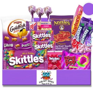 Assorted Color-coded Candy and Snack Gift Baskets, Sour, Chocolates ...