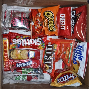 Assorted Color-coded Candy and Snack Gift Baskets, Sour, Chocolates ...