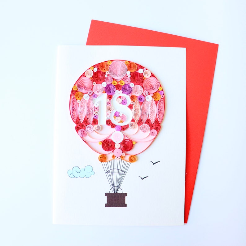 18 Birthday Card, Quilling Happy Birthday Card, Happy 18th Birthday ...