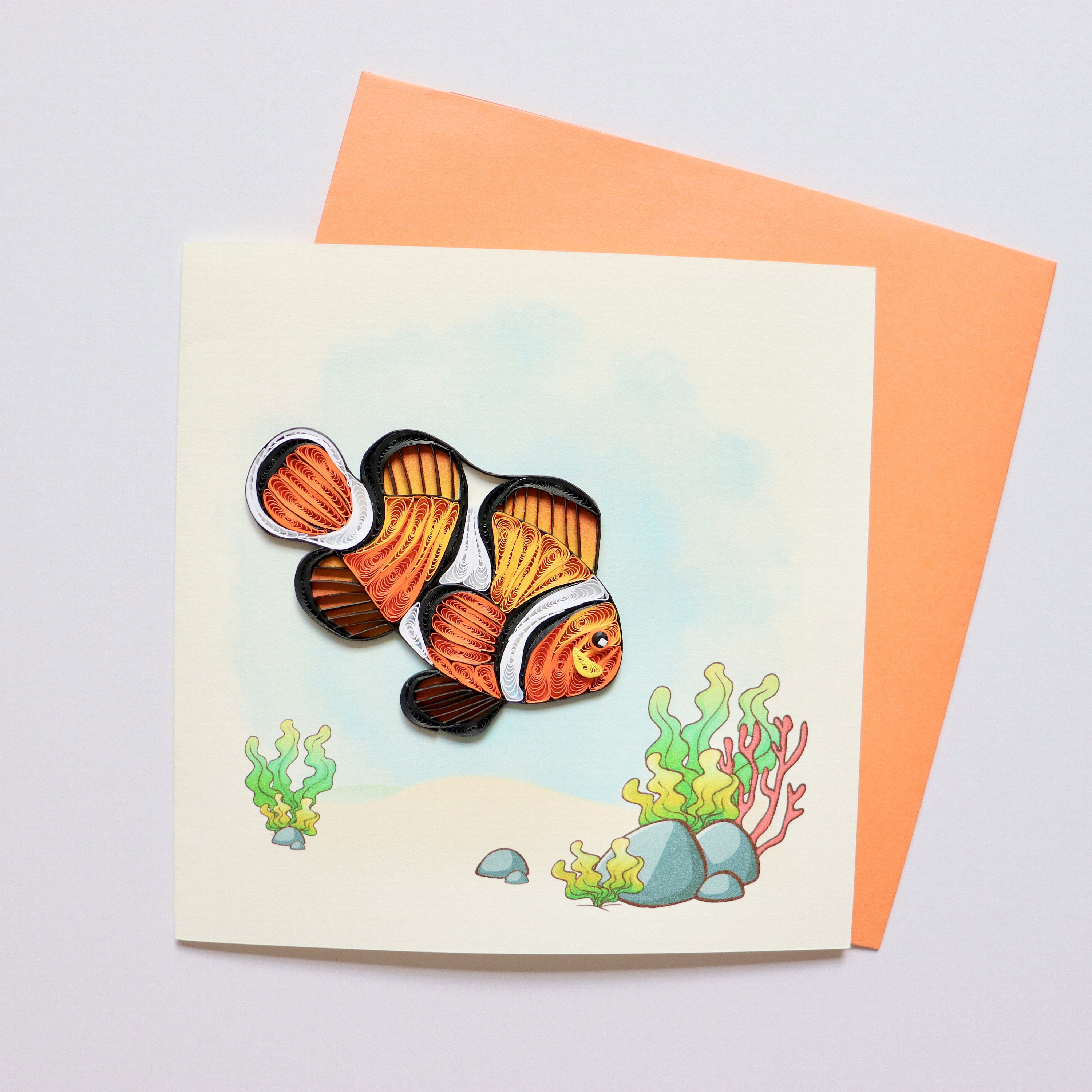 Clownfish Quilling Card Handmade Fish Greeting Card Animal - Etsy