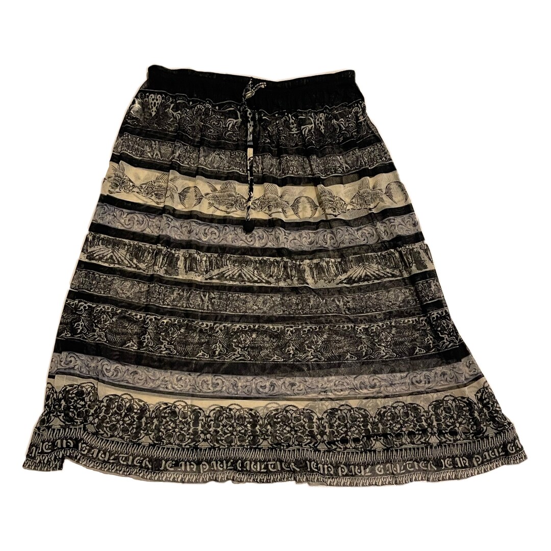 Jean Paul Gaultier Classique Pattern Mesh Skirt - Etsy