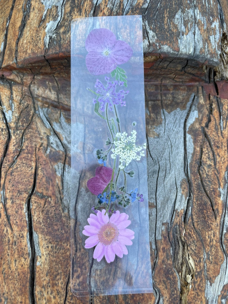 Hand Made Pressed Floral Laminated Bookmarks - Etsy