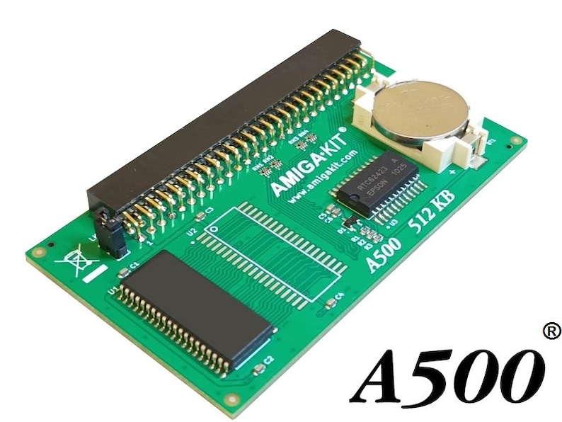 A500 512kb RAM Memory Card With Real Time Clock for Commodore Amiga 500 ...